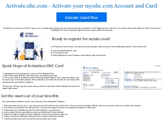 Activate.uhc.com - Activate your myuhc.com account